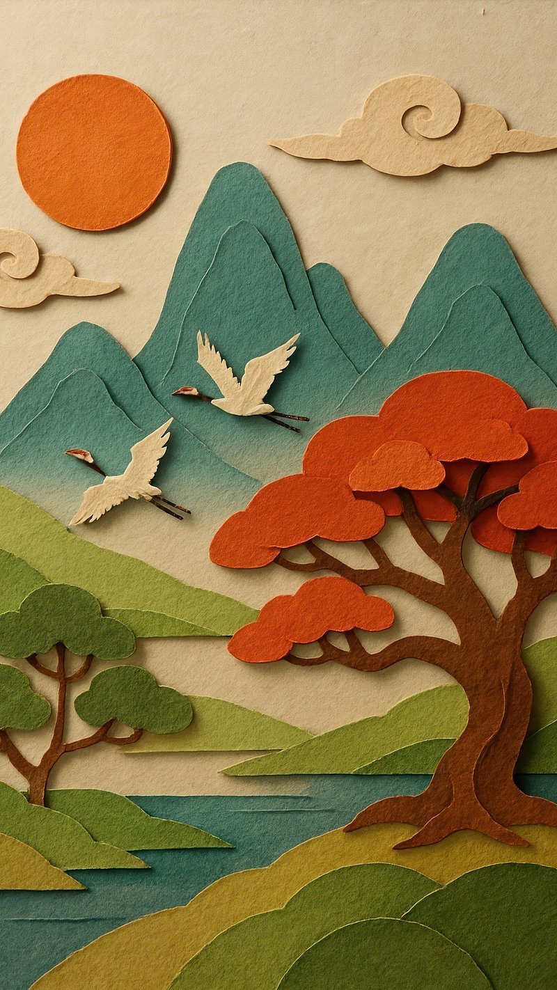 Landscape Paper Background Papercraft Mobile Wallpaper Images | Free ...