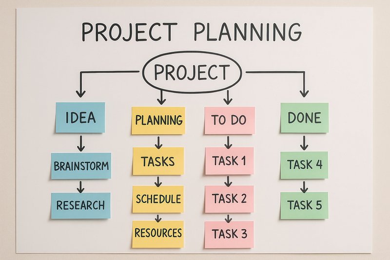 Colorful project planning flowchart | Free Photo - rawpixel