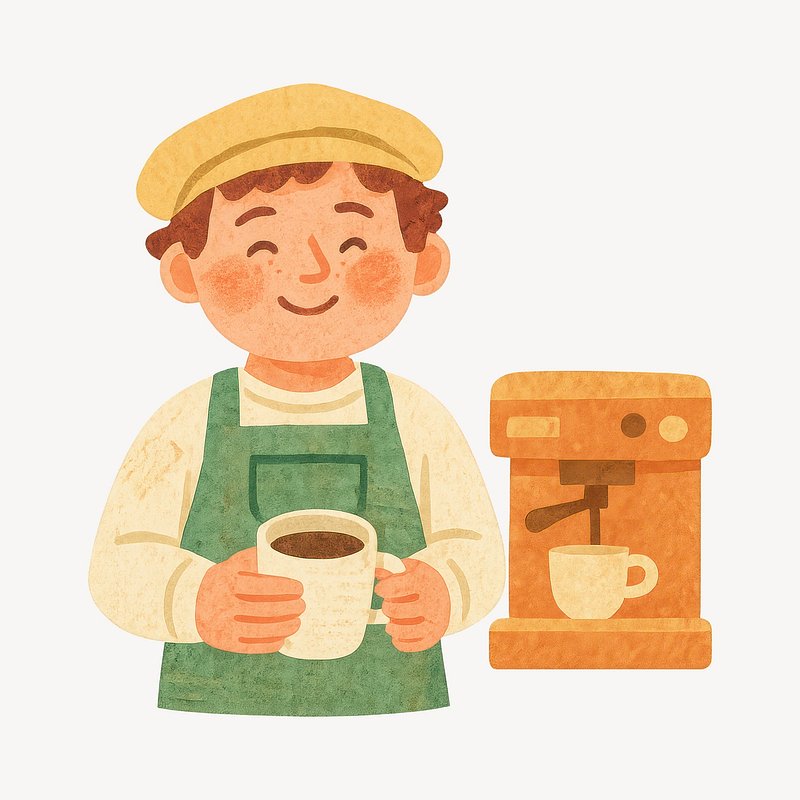 Coffee Machine Barista Design Background Cartoon Images | Free Photos ...
