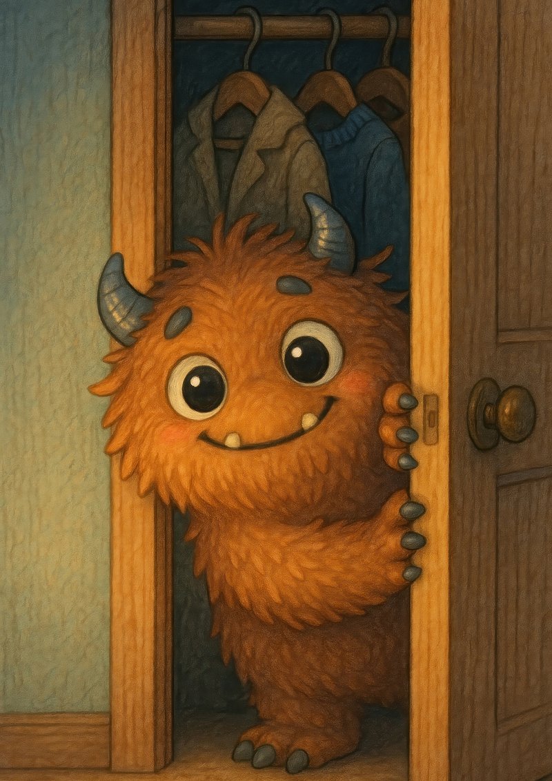 Friendly monster in closet illustration | Free Photo Illustration ...