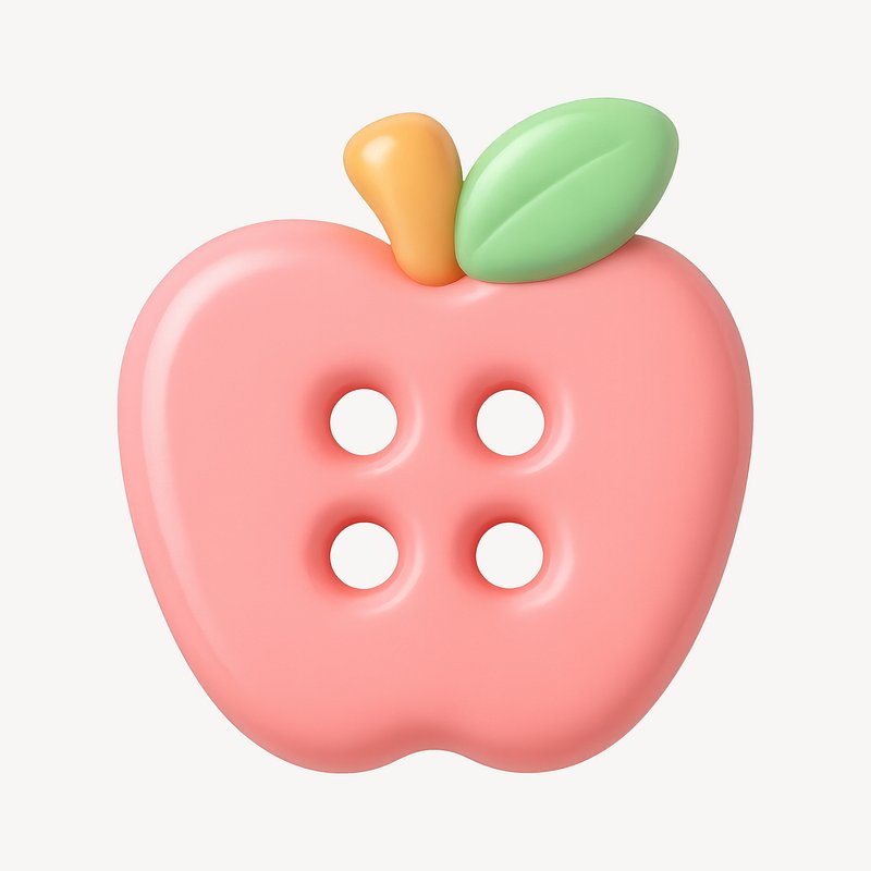 PNG Colorful apple-shaped button illustration | Free PNG - rawpixel