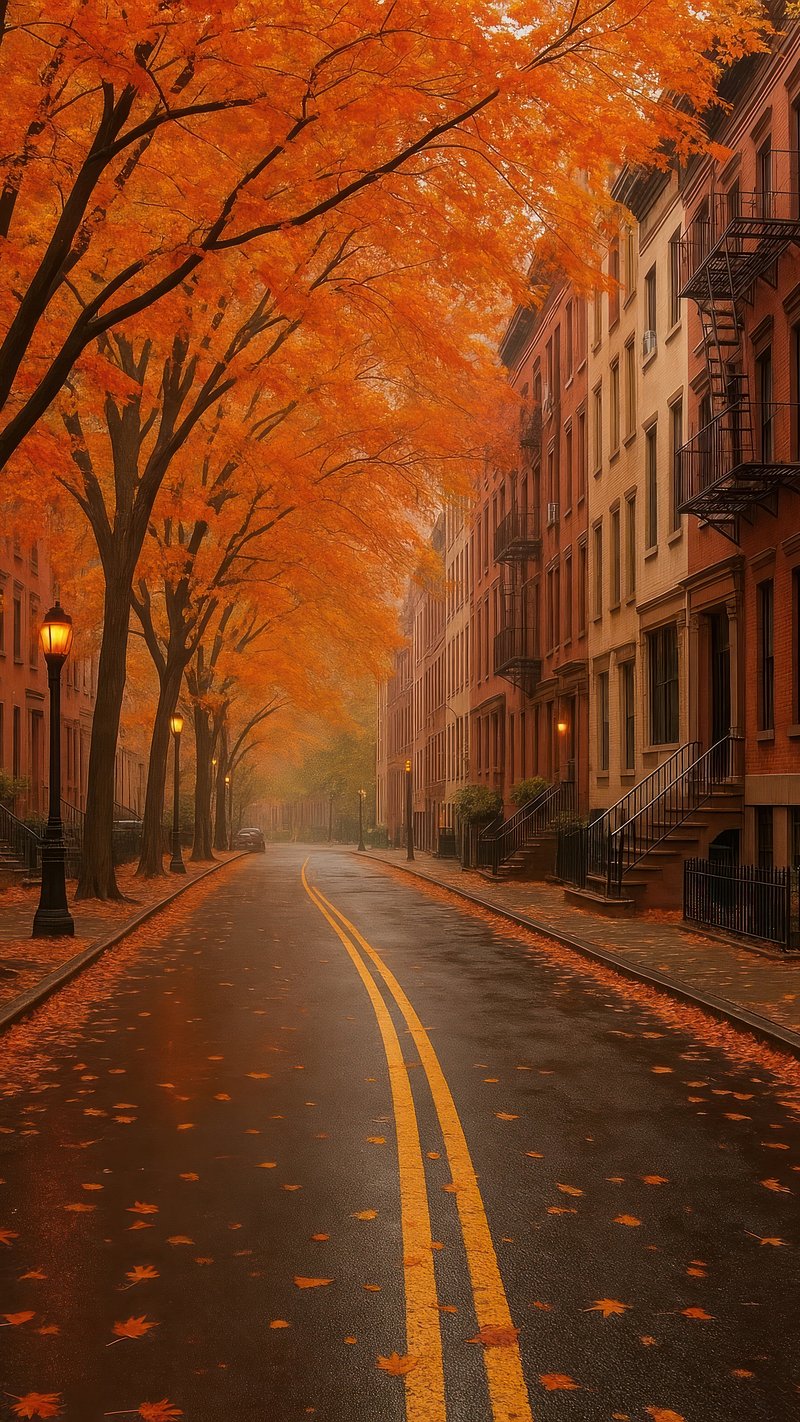Tree-lined Road. Wallpaper Orange Images | Free Photos, PNG Stickers ...