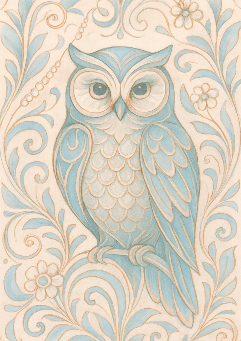 Elegant owl floral design | Free Photo Illustration - rawpixel