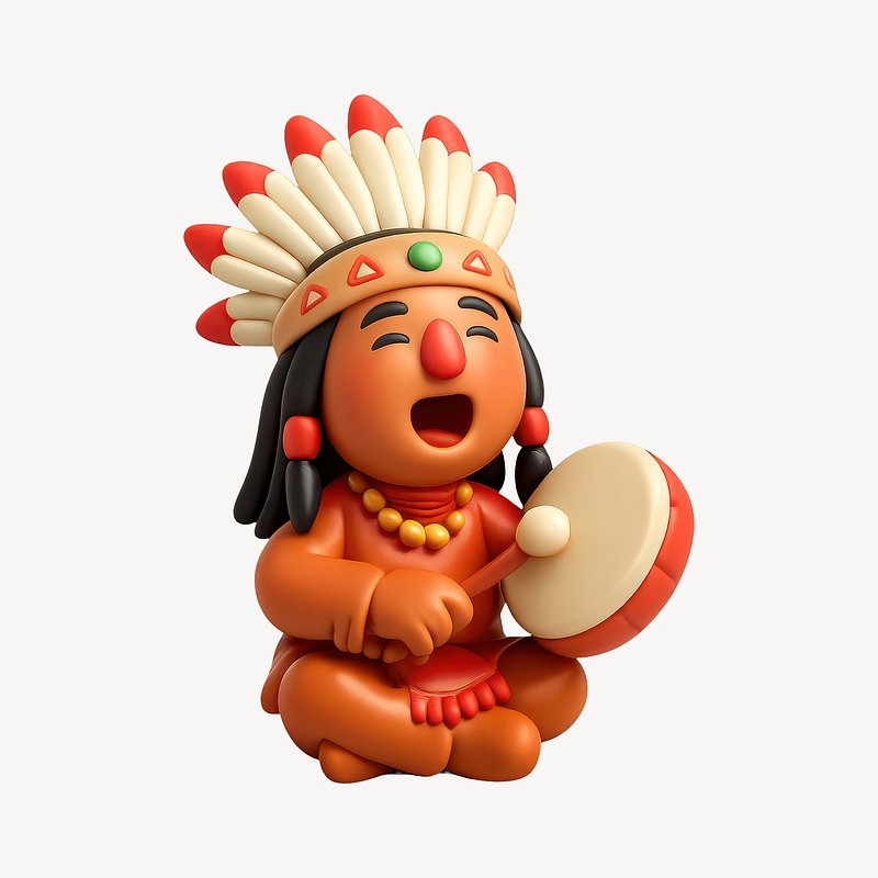 Colorful cartoon indigenous character illustration | Free Photo ...