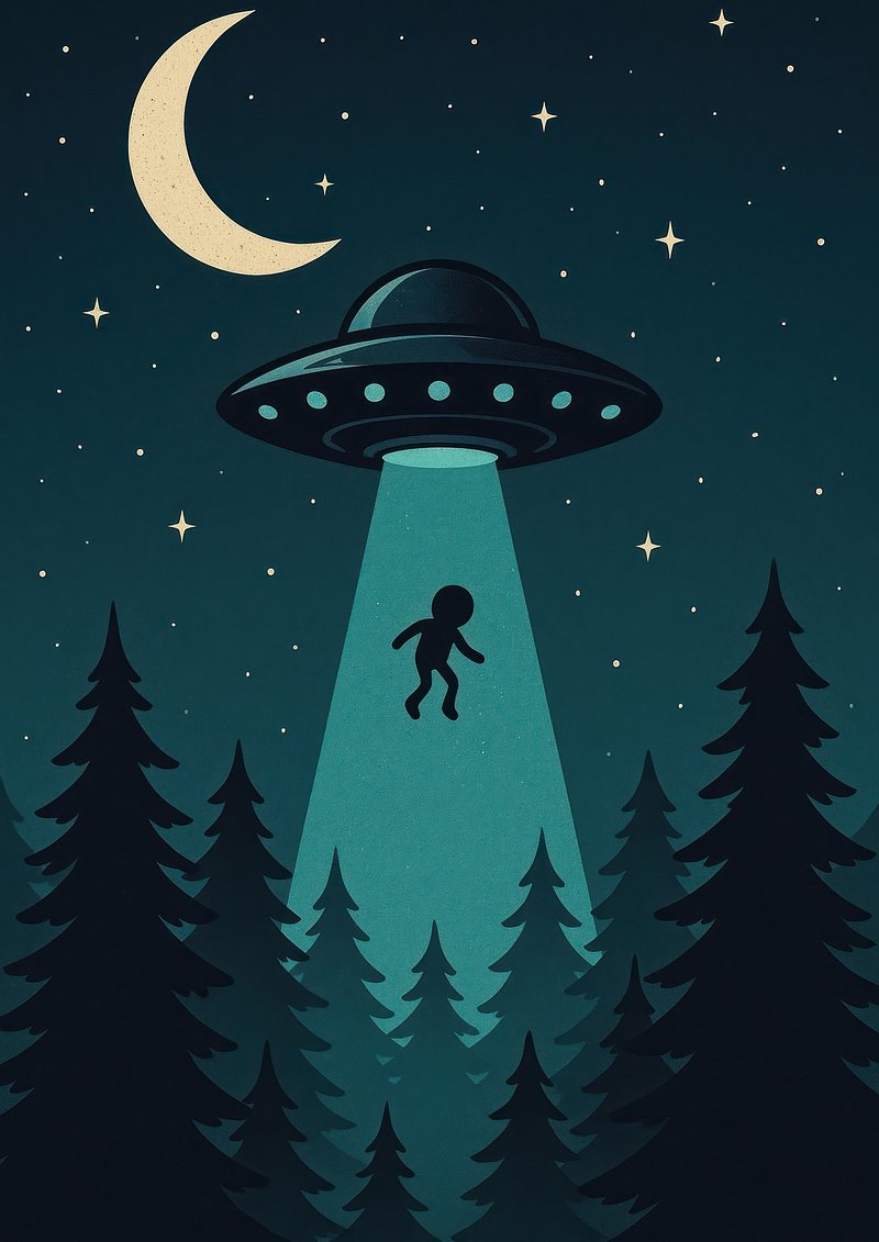 Alien UFO night paper art | Free Photo Illustration - rawpixel