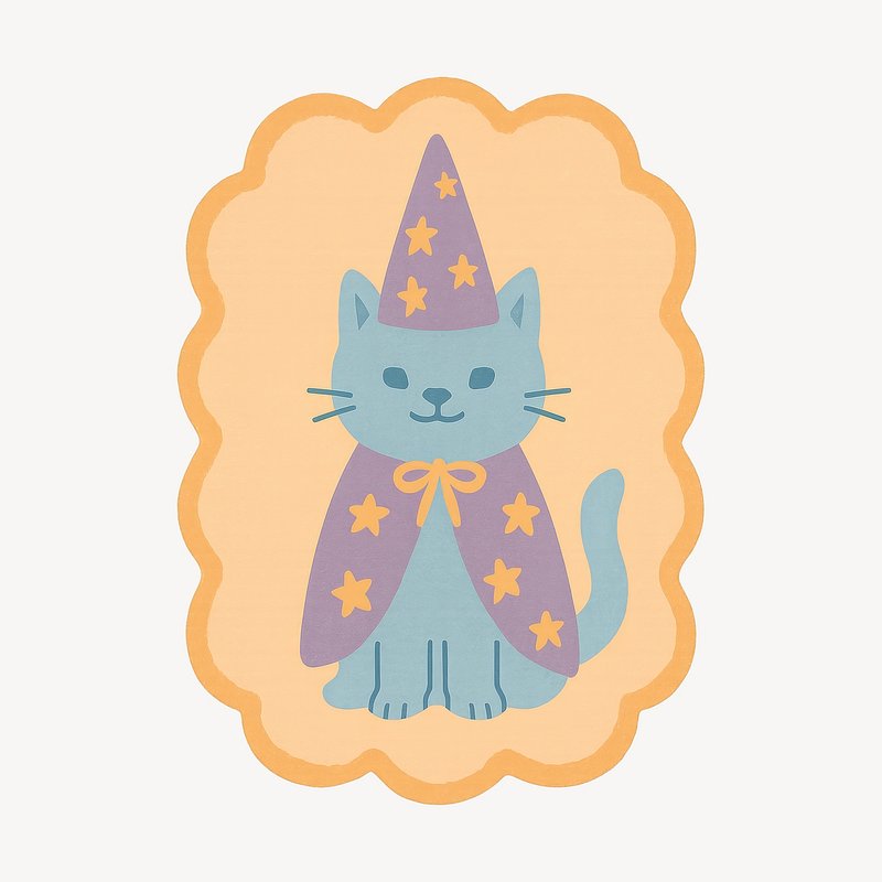 Whimsical cat wizard illustration | Free Photo Illustration - rawpixel