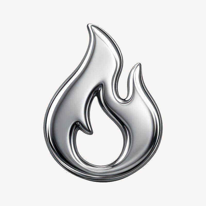 Sleek metallic flame icon design | Free Photo Illustration - rawpixel