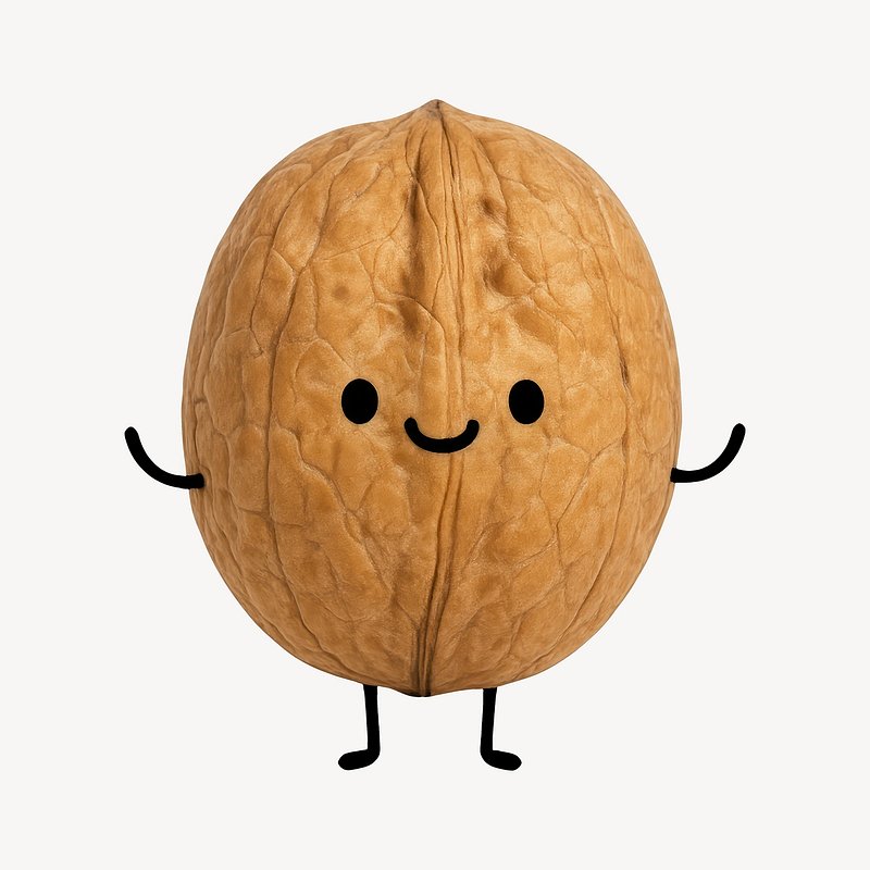 PNG Cute smiling walnut character | Free PNG - rawpixel