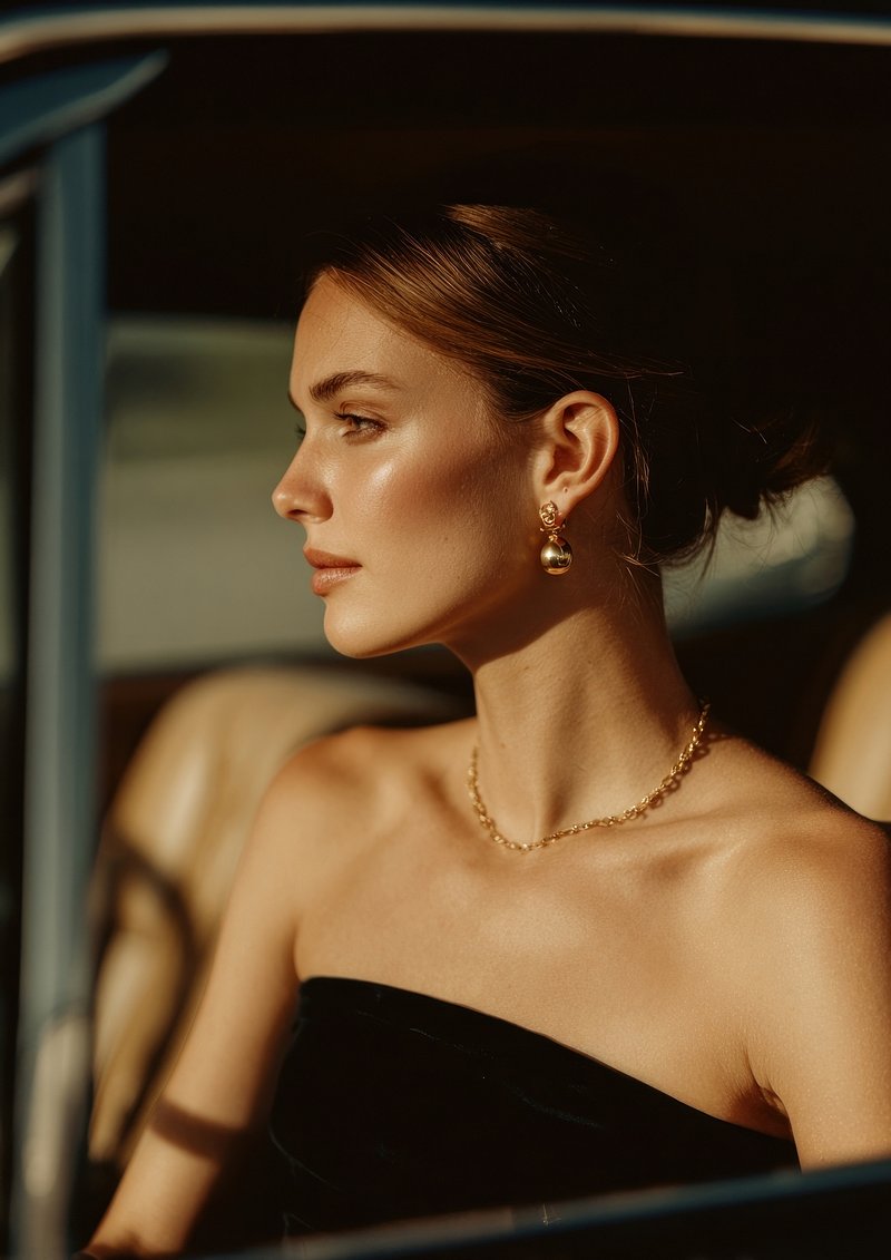 Elegant woman wearing gold jewelry | Free Photo - rawpixel