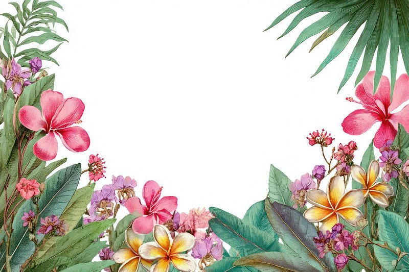 Realistic Floral Frame PNG Leaves Images | Free Photos, PNG Stickers ...