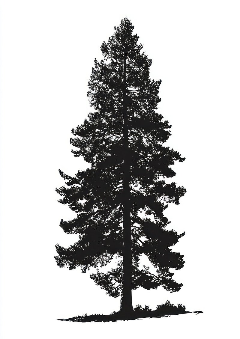 PNG Grand Fir silhouette tree | Free PNG - rawpixel