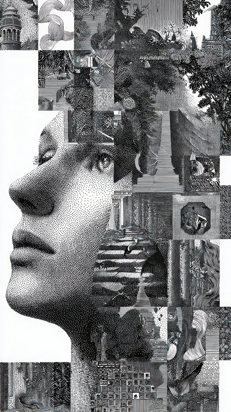 Abstract portrait collage mobile wallpaper | Free Photo Illustration ...