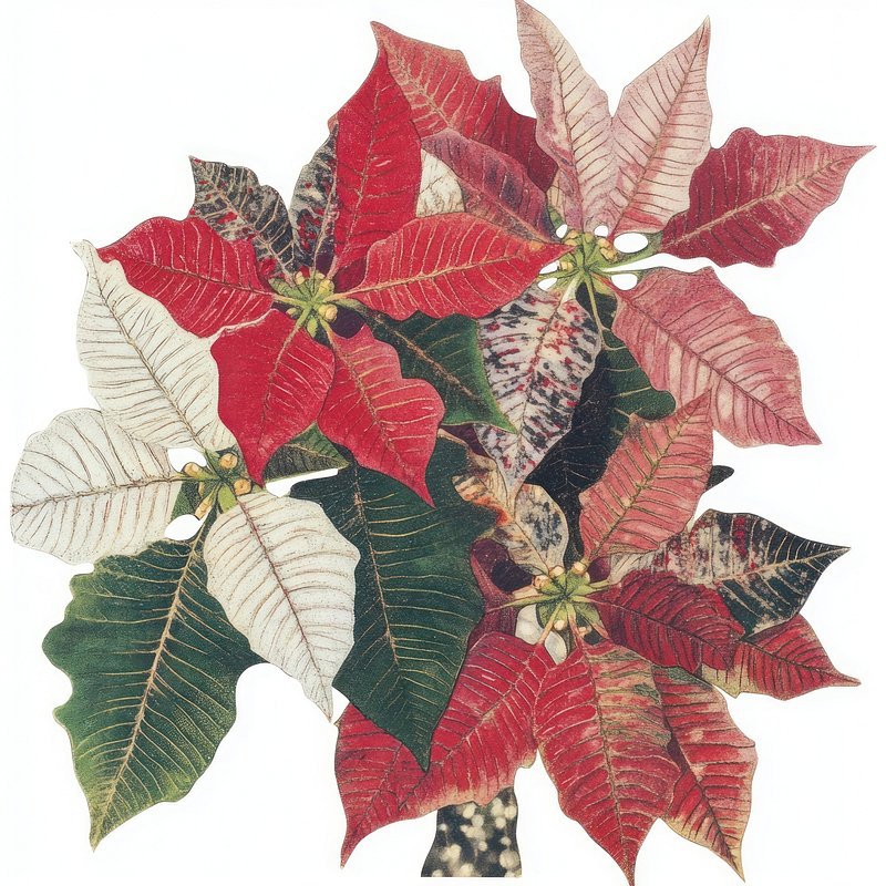 PNG Vibrant poinsettia botanical illustration | Premium PNG - rawpixel