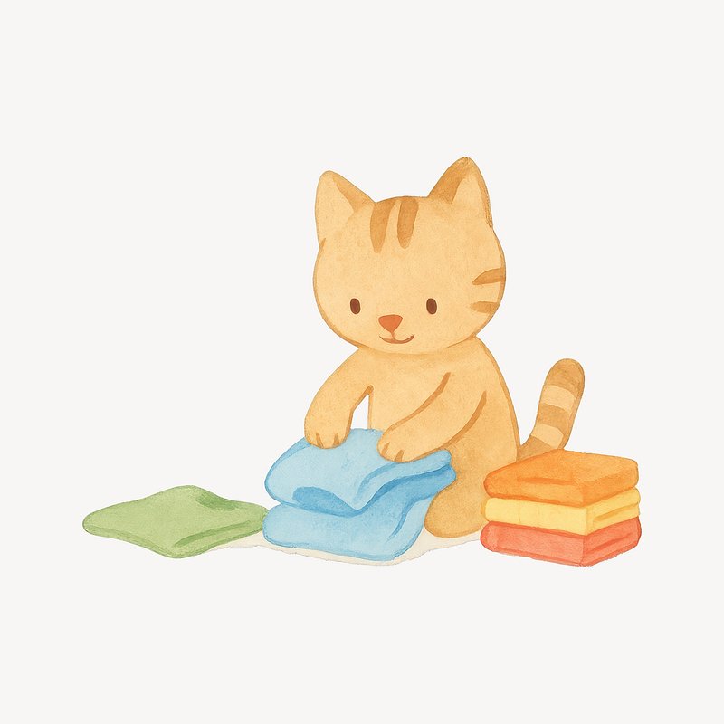 PNG Cute cat folding colorful | Premium PNG - rawpixel