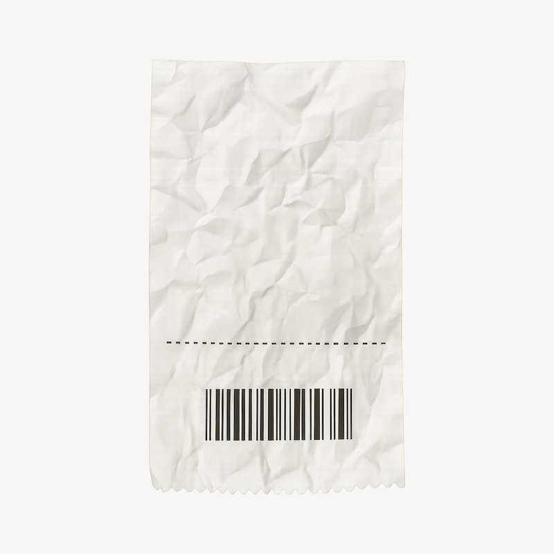 PNG Crumpled paper receipt barcode | Free PNG - rawpixel