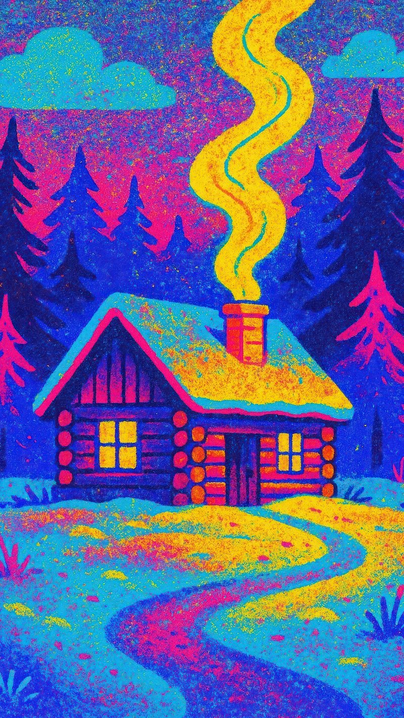 Winter Cabin Night Illustration Images | Free Photos, PNG Stickers ...