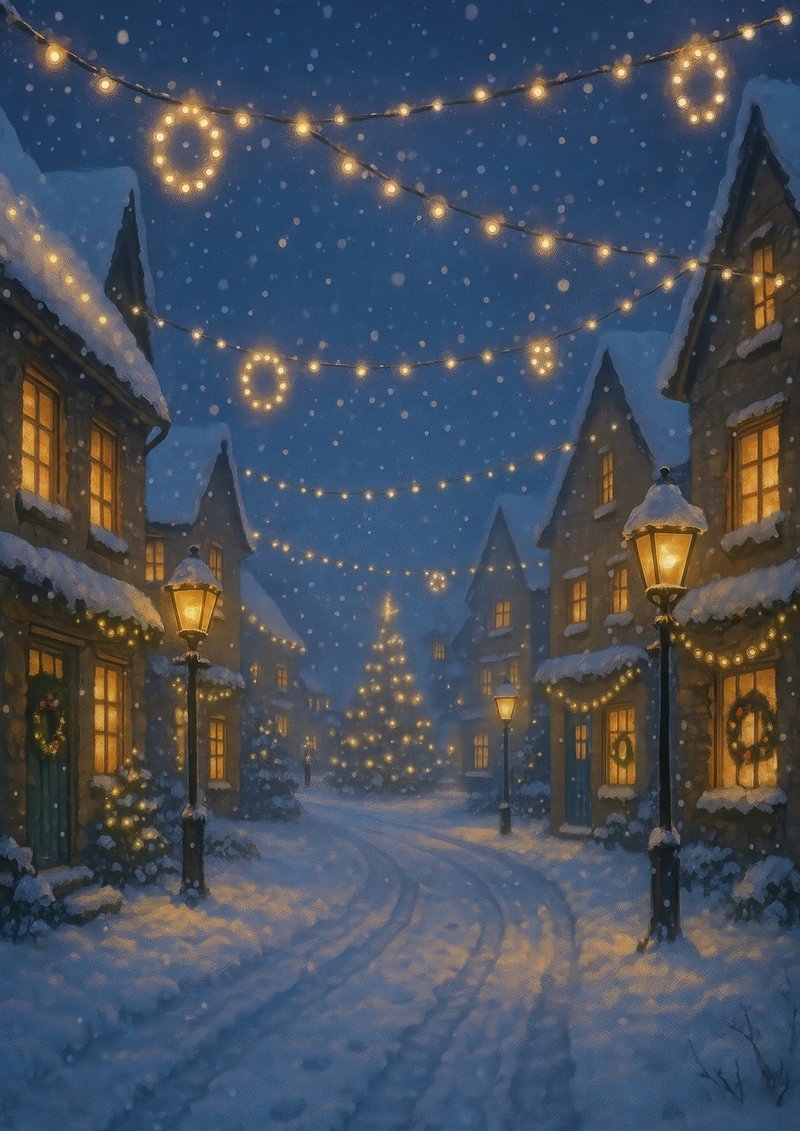 Snow Rooftop Wallpaper Christmas Scene Village Images | Free Photos ...