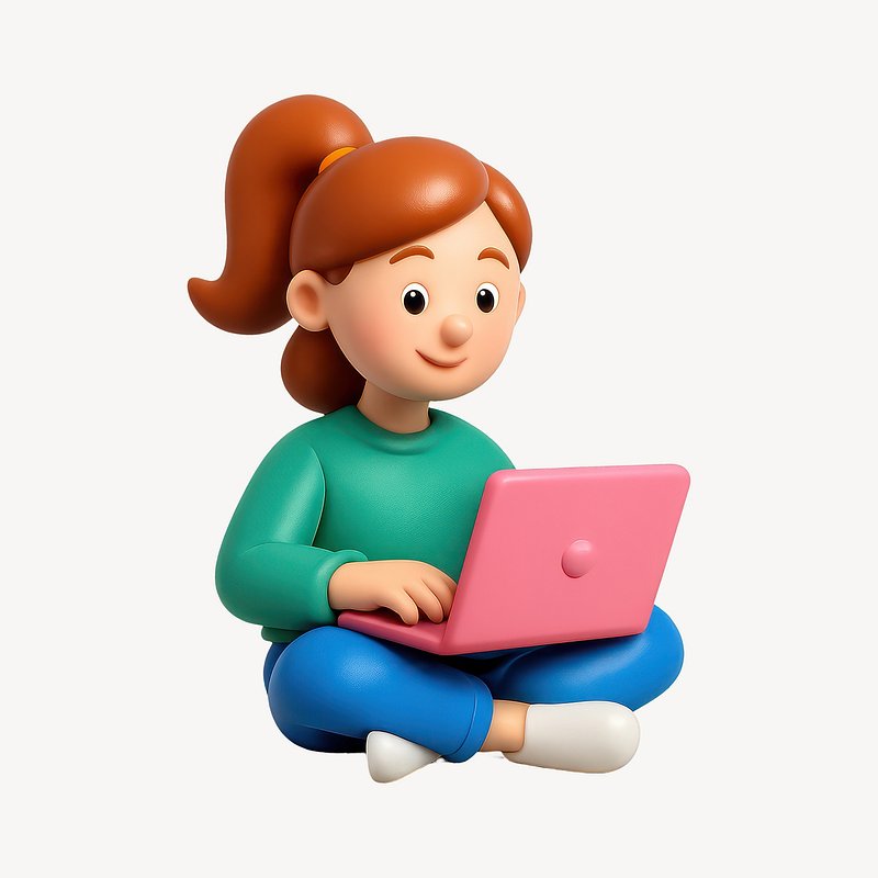 3d Girl With Laptop Technology Images | Free Photos, PNG Stickers ...