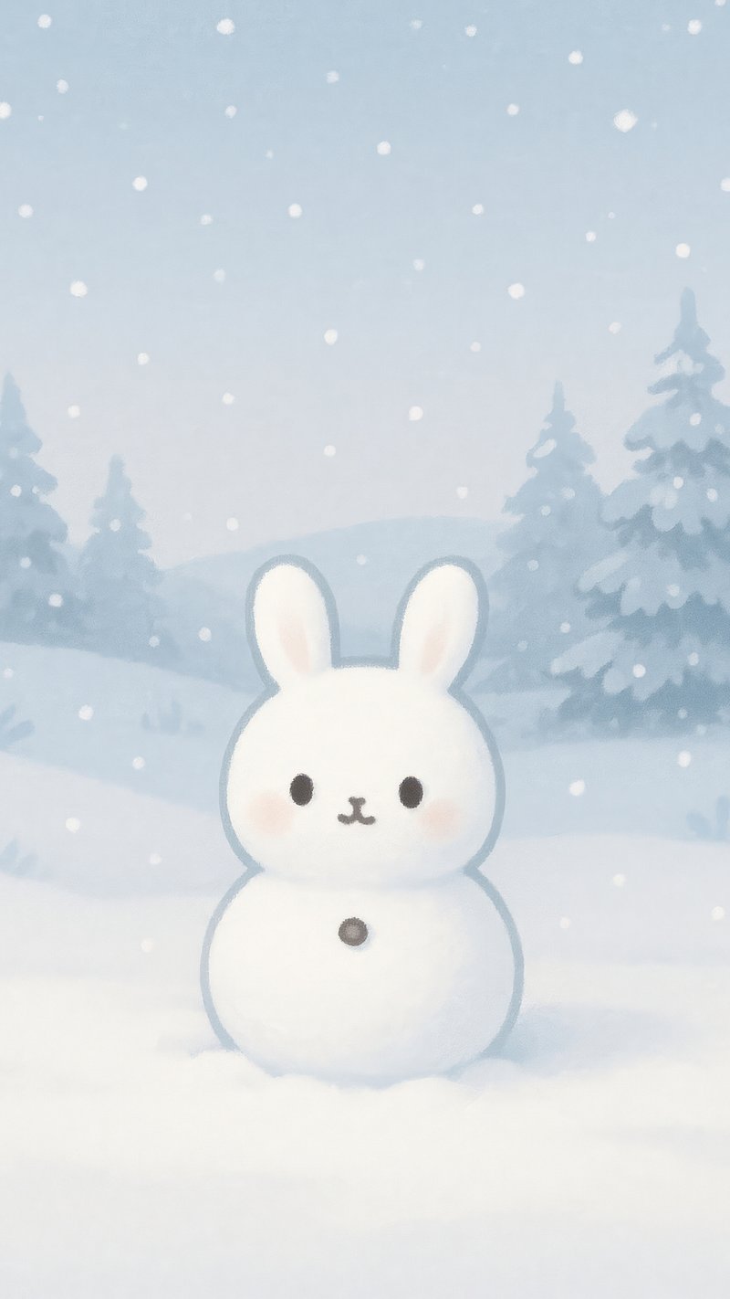 Snow Bunny Cute Mobile Wallpaper Cartoon Images | Free Photos, PNG ...