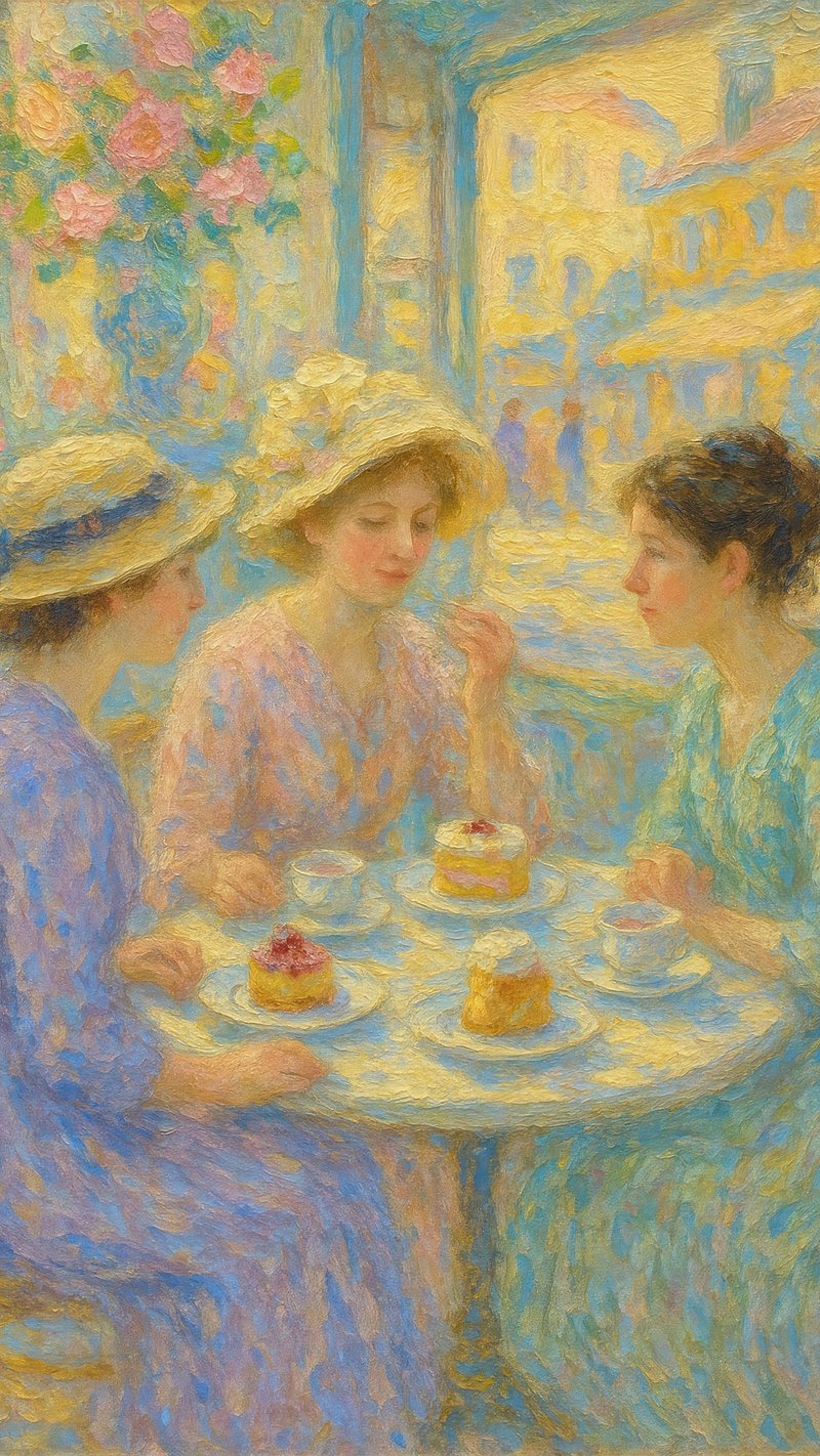 Elegant vintage tea time scene | Free Photo Illustration - rawpixel