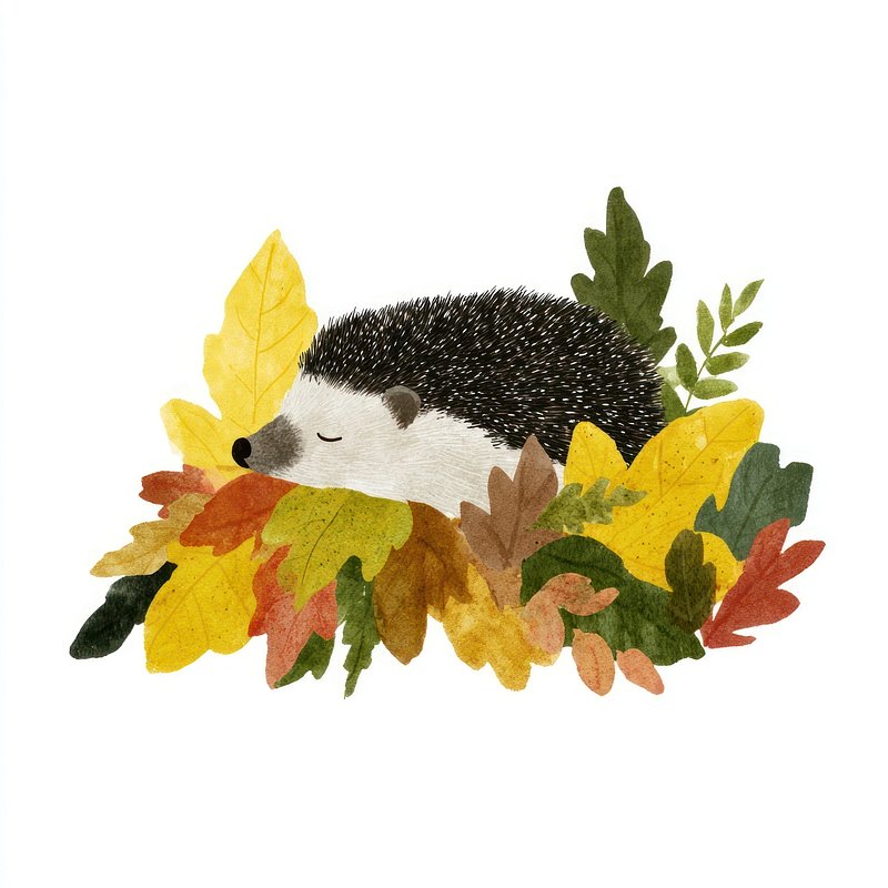 Cute Hedgehog Nature Leaves Autumn Images | Free Photos, PNG Stickers ...