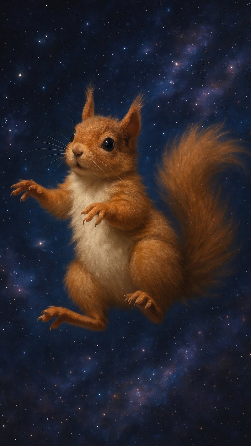 Floating squirrel in space | Free Photo Illustration - rawpixel