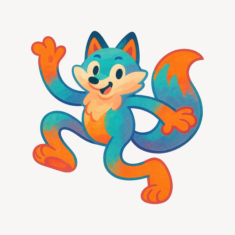 PNG Playful cartoon fox illustration | Free PNG - rawpixel