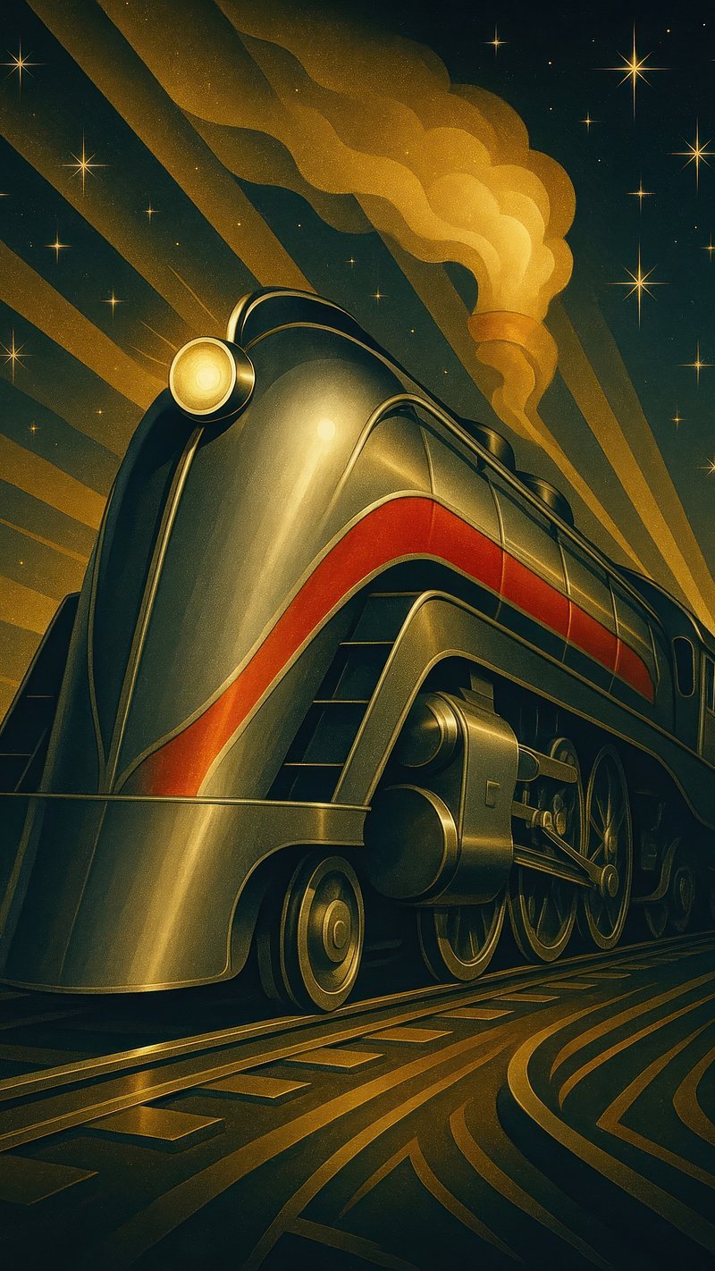 Trains+images Poster Vintage Golden Images | Free Photos, PNG Stickers ...