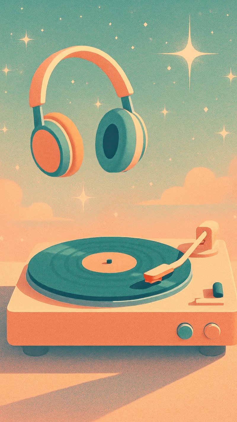 Illustrator+turntable Vintage Design Retro Music Wallpaper Images ...
