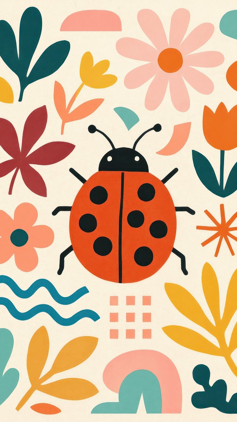 Ladybug+floral Mobile Images | Free Photos, PNG Stickers, Wallpapers ...