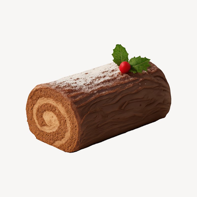 PNG Festive chocolate yule log | Free PNG - rawpixel