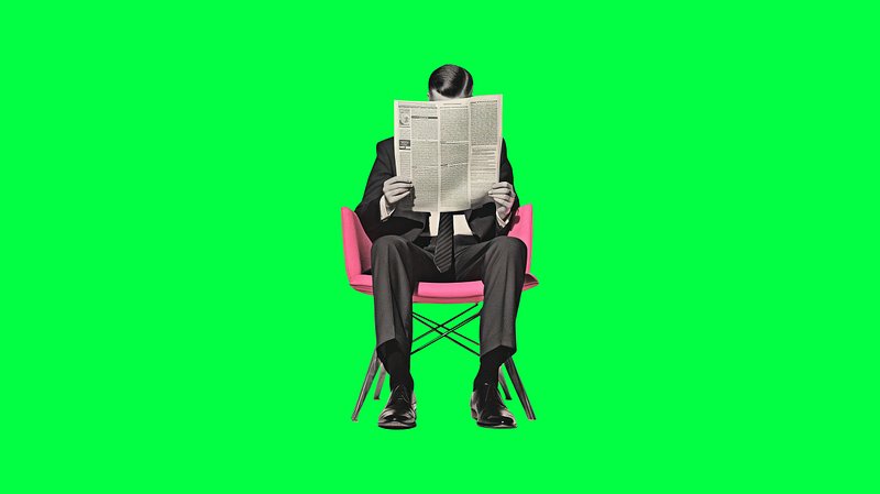 business man reading newspaper chair | Free Photo Illustration - rawpixel