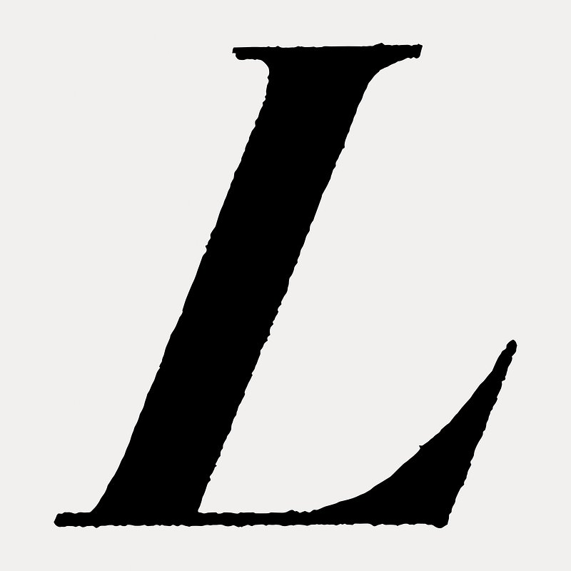 L letter, Italic font, vector | Free Vector - rawpixel