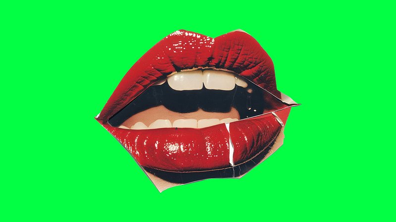 Vibrant glossy lips collage green | Free Photo - rawpixel