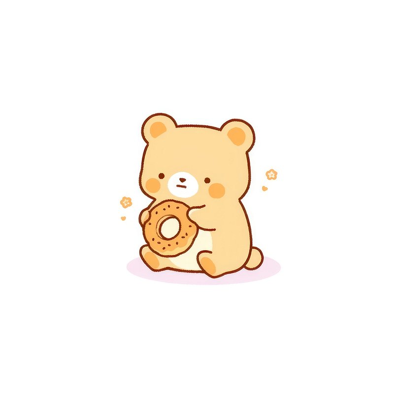 Cute bear eating cookie kawaii | Free Vector - rawpixel