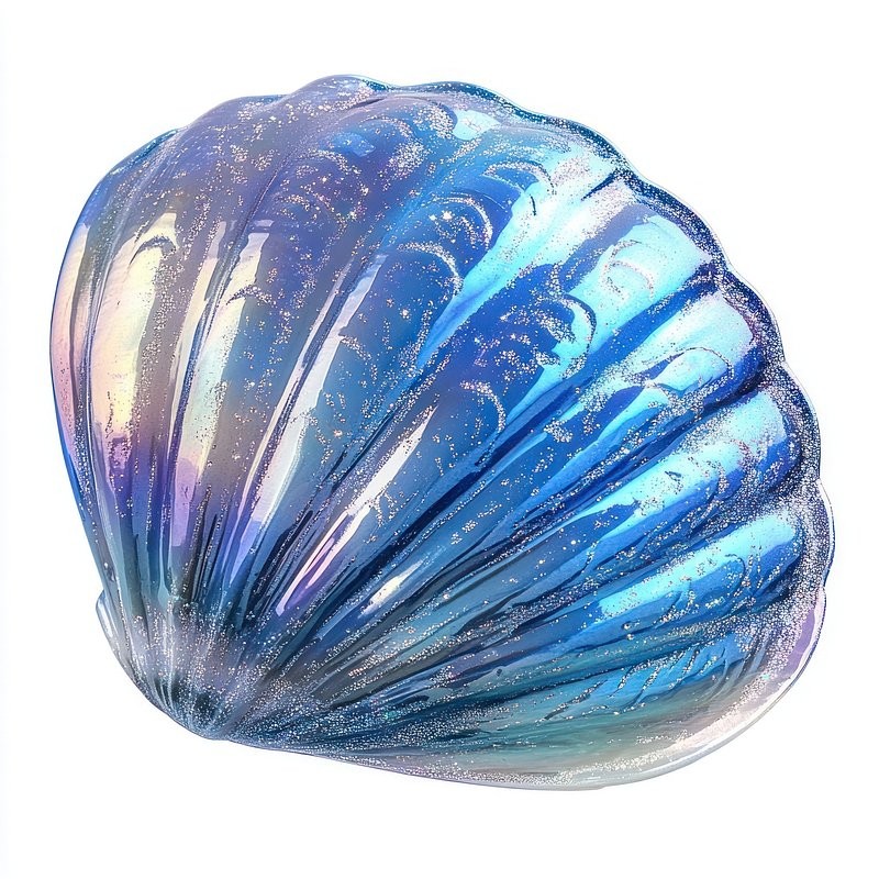 PNG Turquoise shell seashell shiny | Free PNG - rawpixel