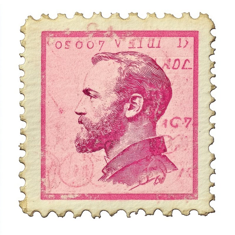 Vintage postage stamp pink illustration | Free Photo - rawpixel