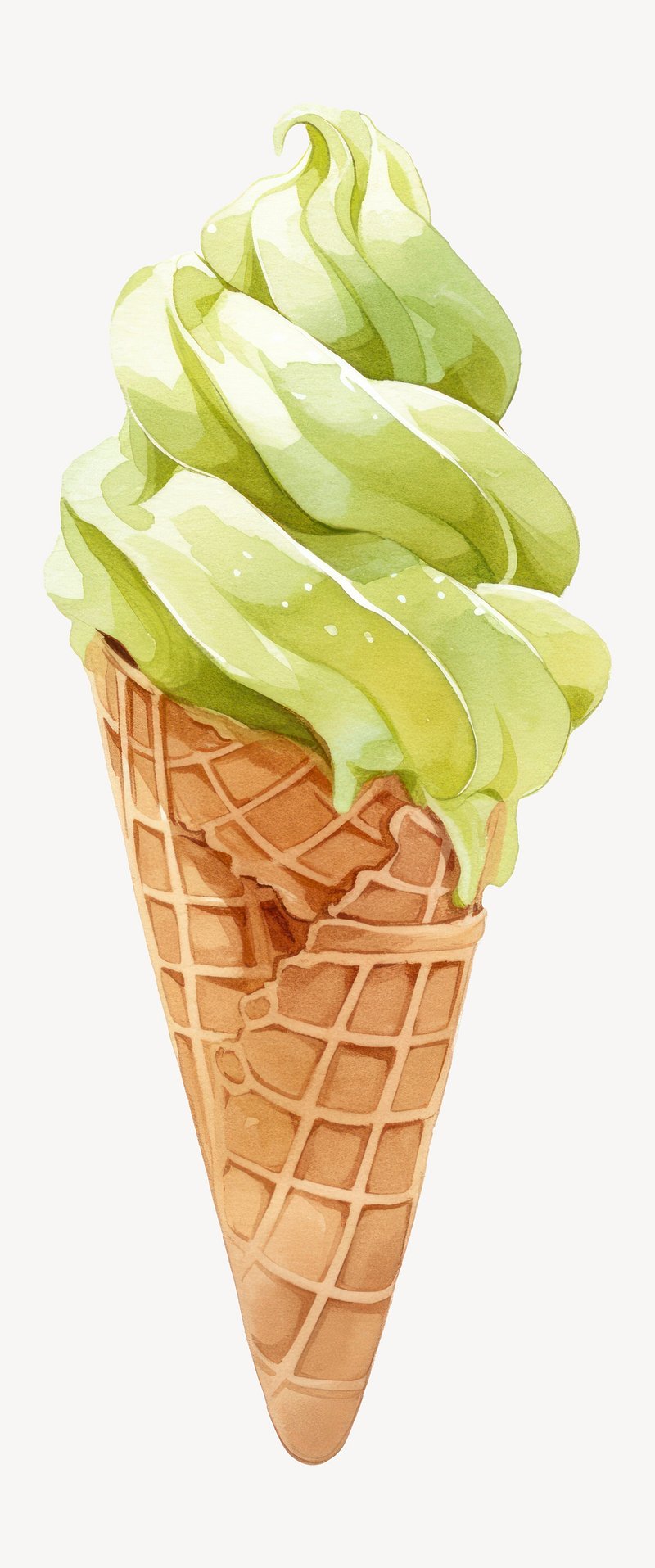 Soft Serve cone illustration watercolor | Free Vector - rawpixel