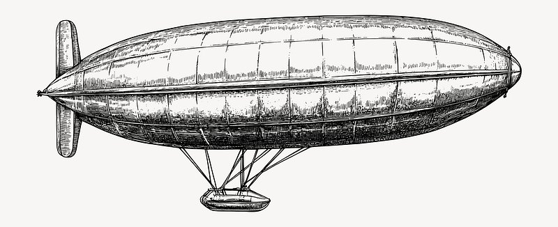 Hand drawn airship retro style | Premium PSD - rawpixel