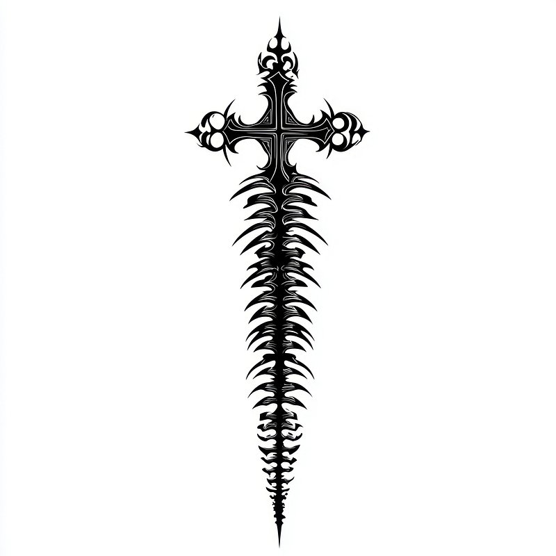 Spine Christian cross symbol gothic | Free Photo Illustration - rawpixel