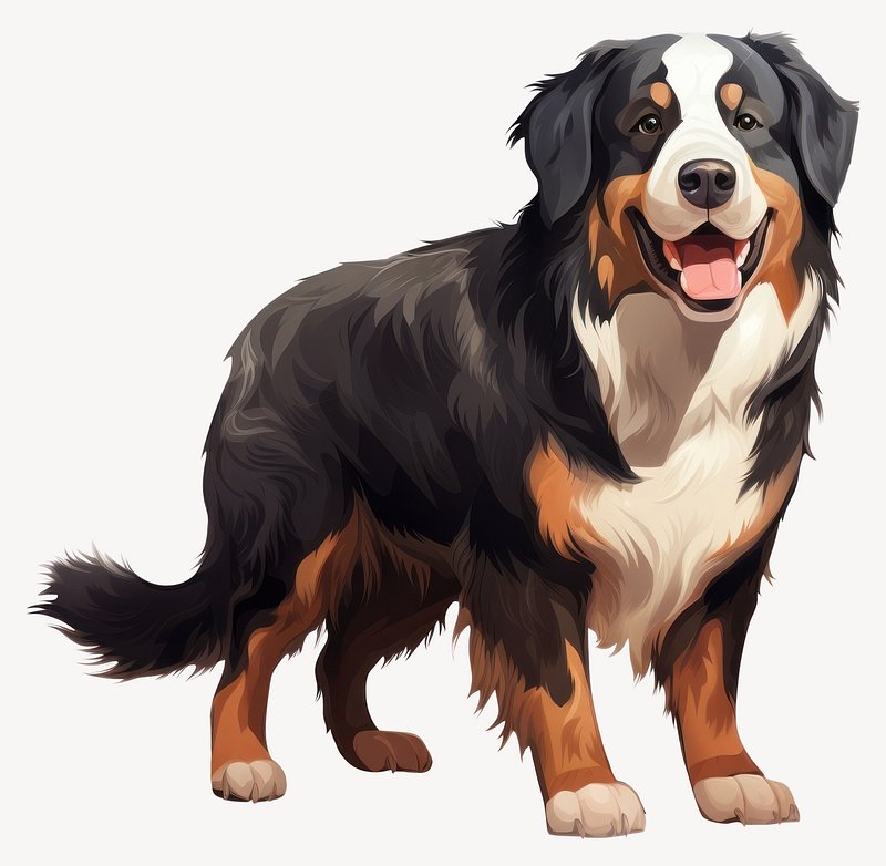 Bernese Mountain Dog dog illustration | Free Vector - rawpixel