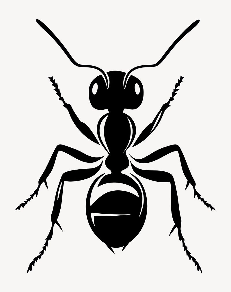 Simple ant linear illustration stencil | Free Vector - rawpixel