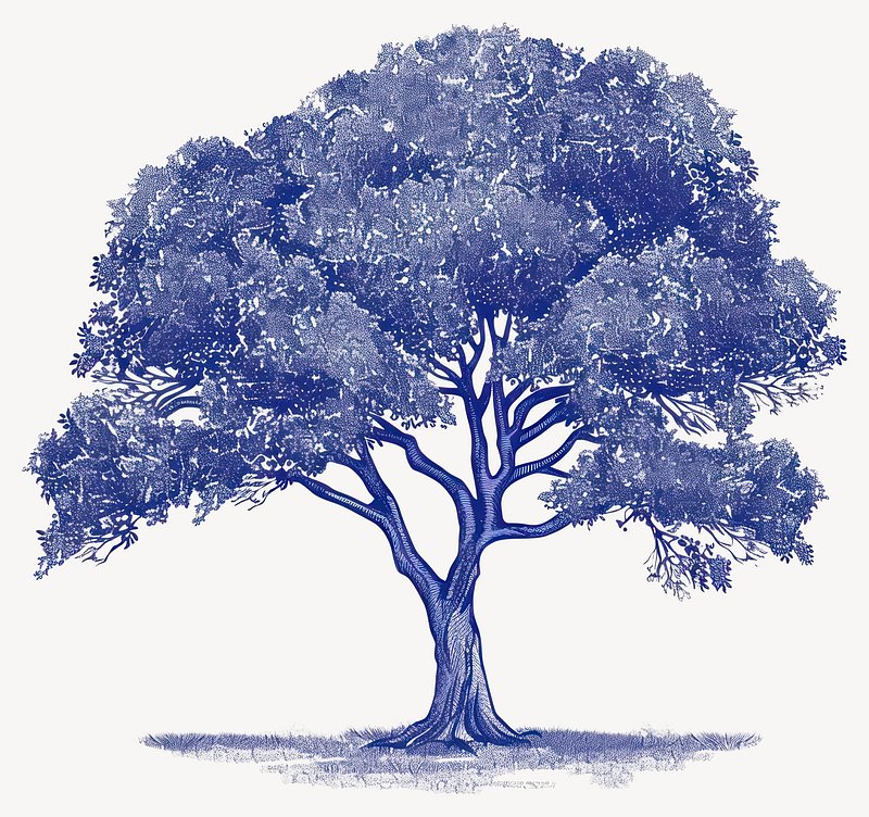 PNG Tree drawing blue art | Free PNG - rawpixel