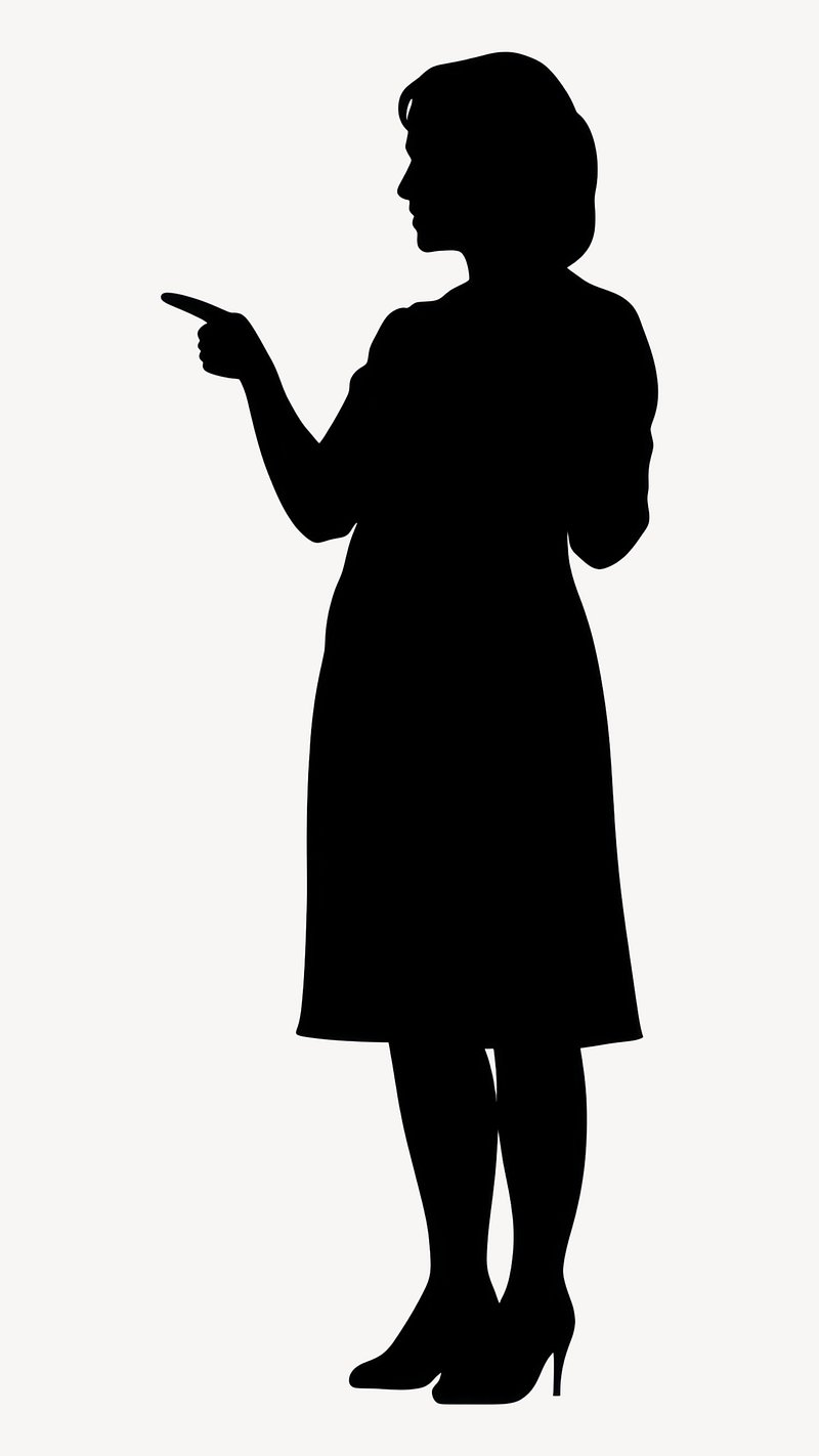Woman pointing finger silhouette illustration | Free Vector - rawpixel
