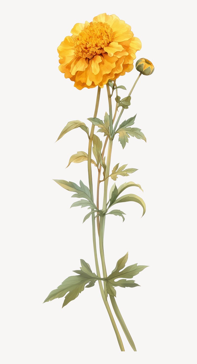 Marigold illustration marigold flower vector | Free Vector Illustration ...
