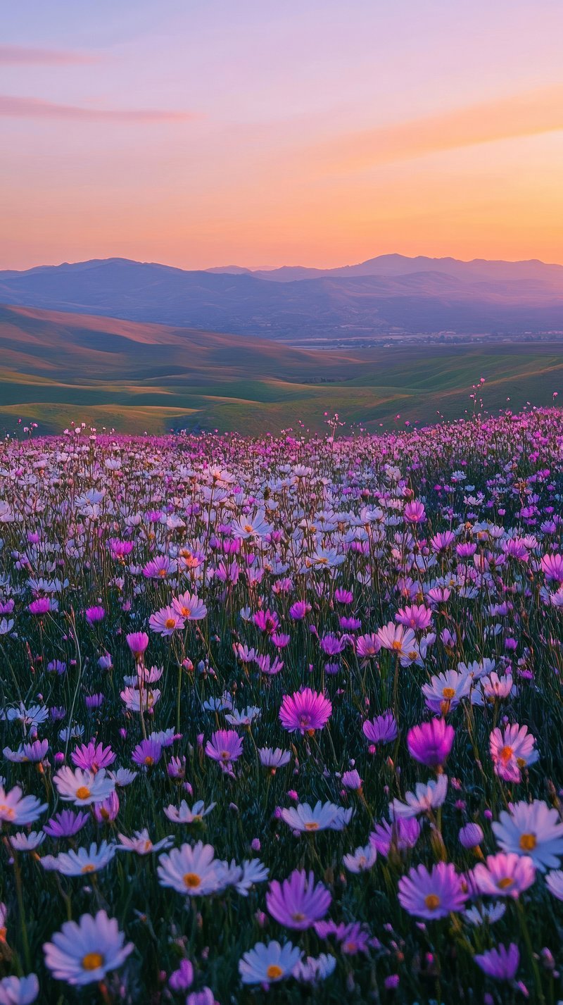 Spring flower field landscape wallpaper | Free Photo - rawpixel