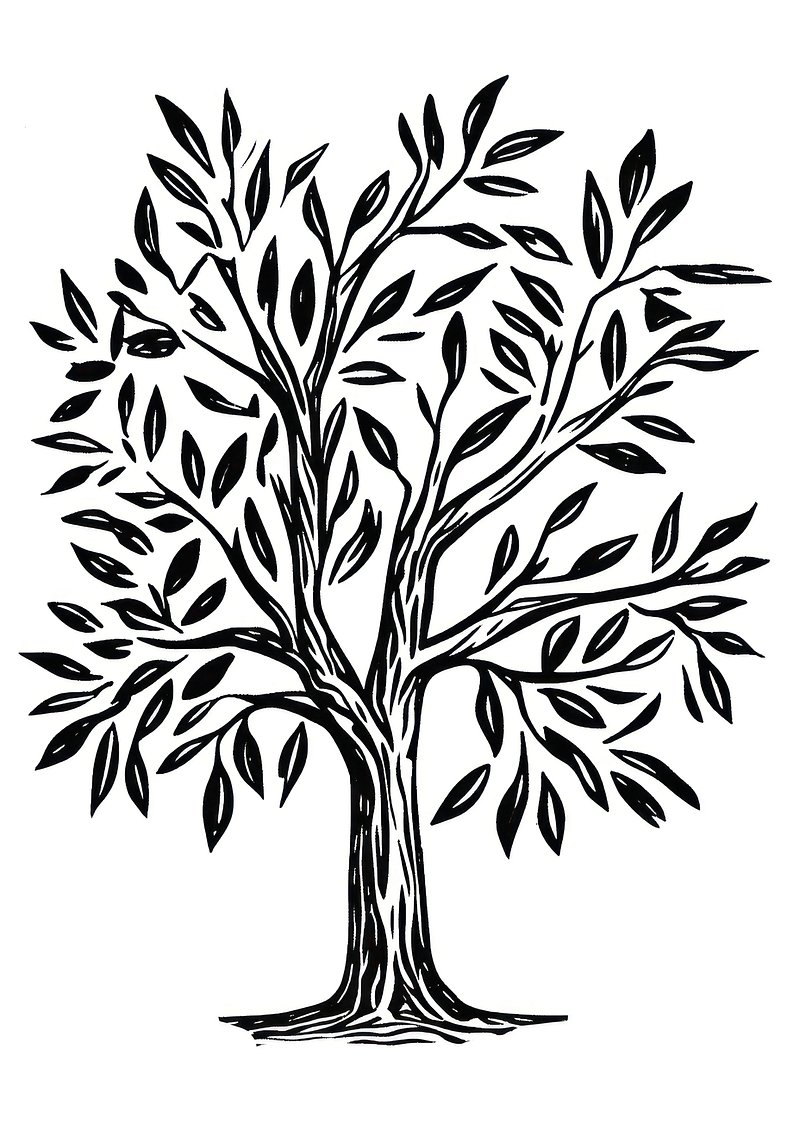 Orange tree drawing art sketch. | Free Photo Illustration - rawpixel