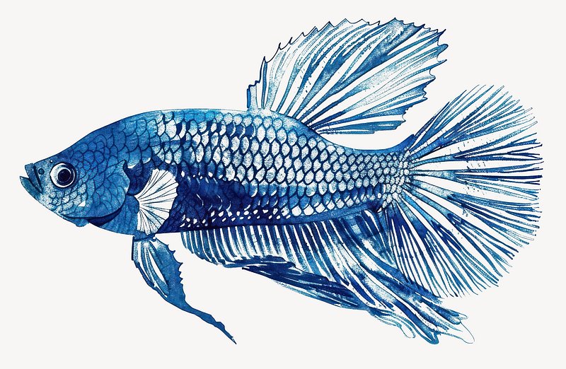 Hand drawn betta fish drawing | Free Vector - rawpixel