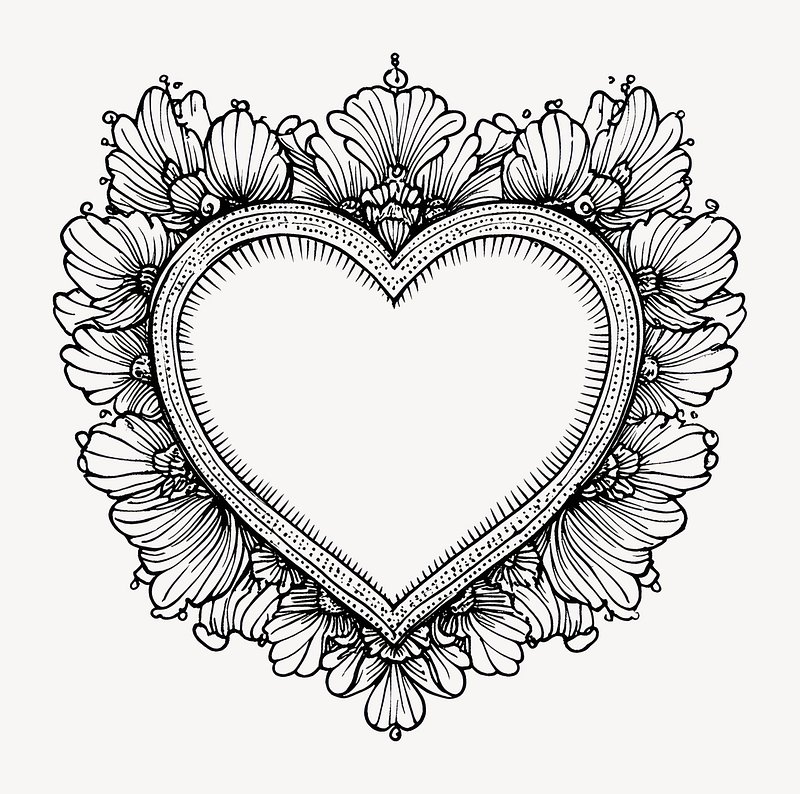 Black And White Heart Drawing Images | Free Photos, PNG Stickers ...