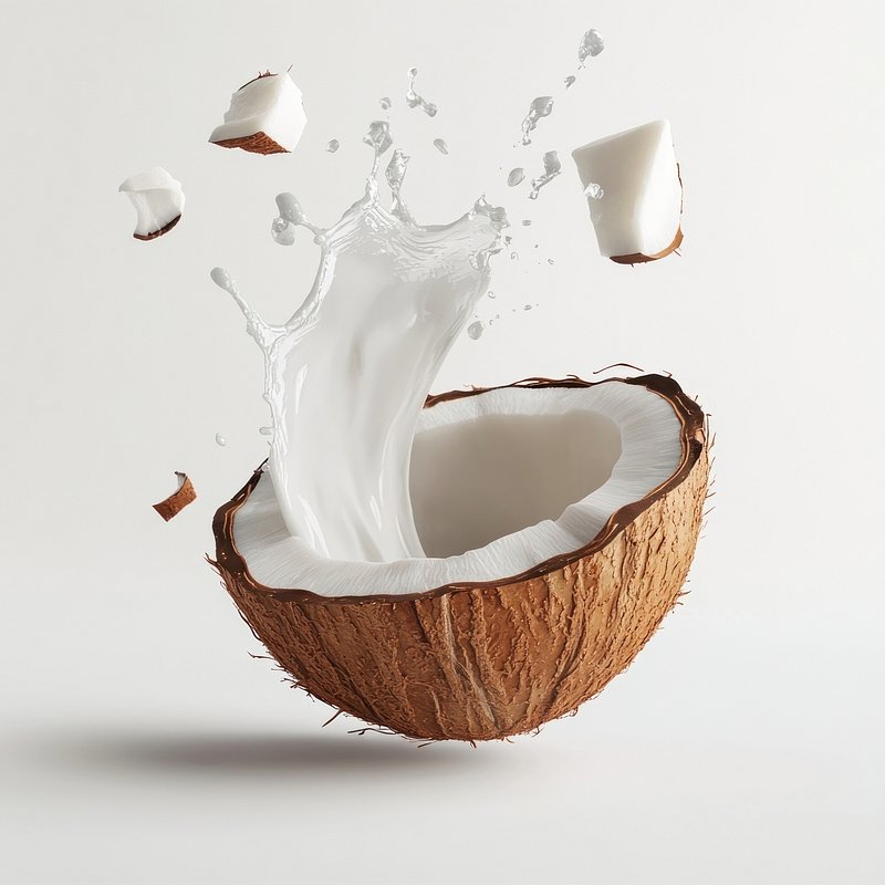 Exploding coconut food background explosion | Free Photo - rawpixel